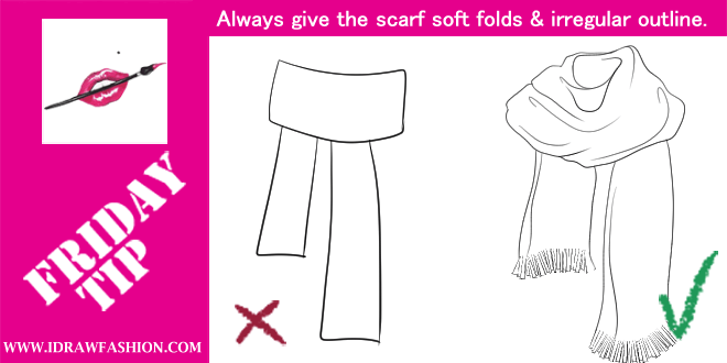 How to draw a scarf I Draw Fashion
