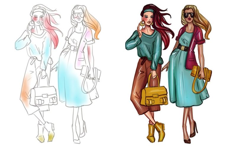 Beginners guide to Coloring fashion sketches – I Draw Fashion