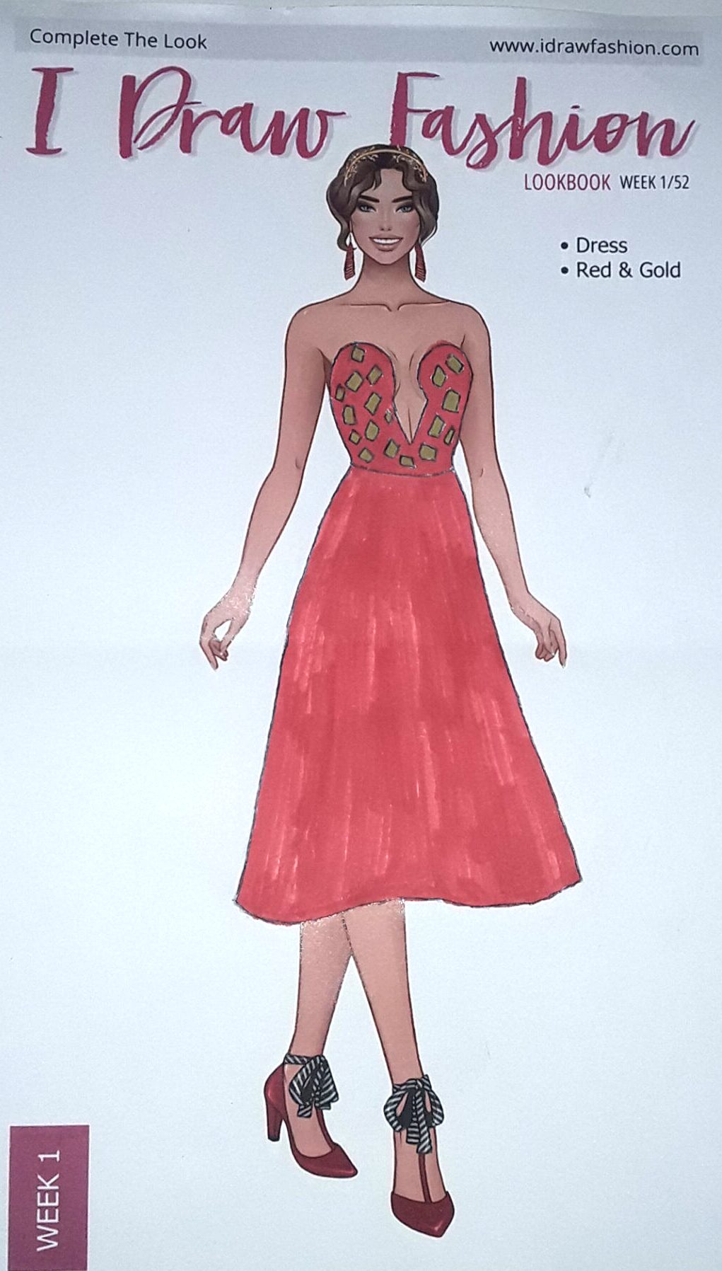 Week 1/52 - Red and Gold – I Draw Fashion
